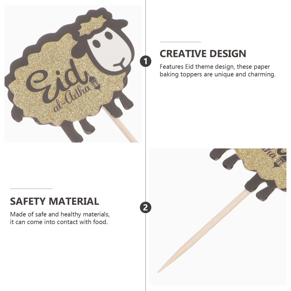 24 Pcs Eid Mubarak Cupcakes Sheep Toppers Hat Dessert Decor | eBay