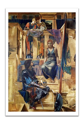 KING COPHETUA Edward Burne Jones 1883 Vintage Painting 15x22" Premium ...