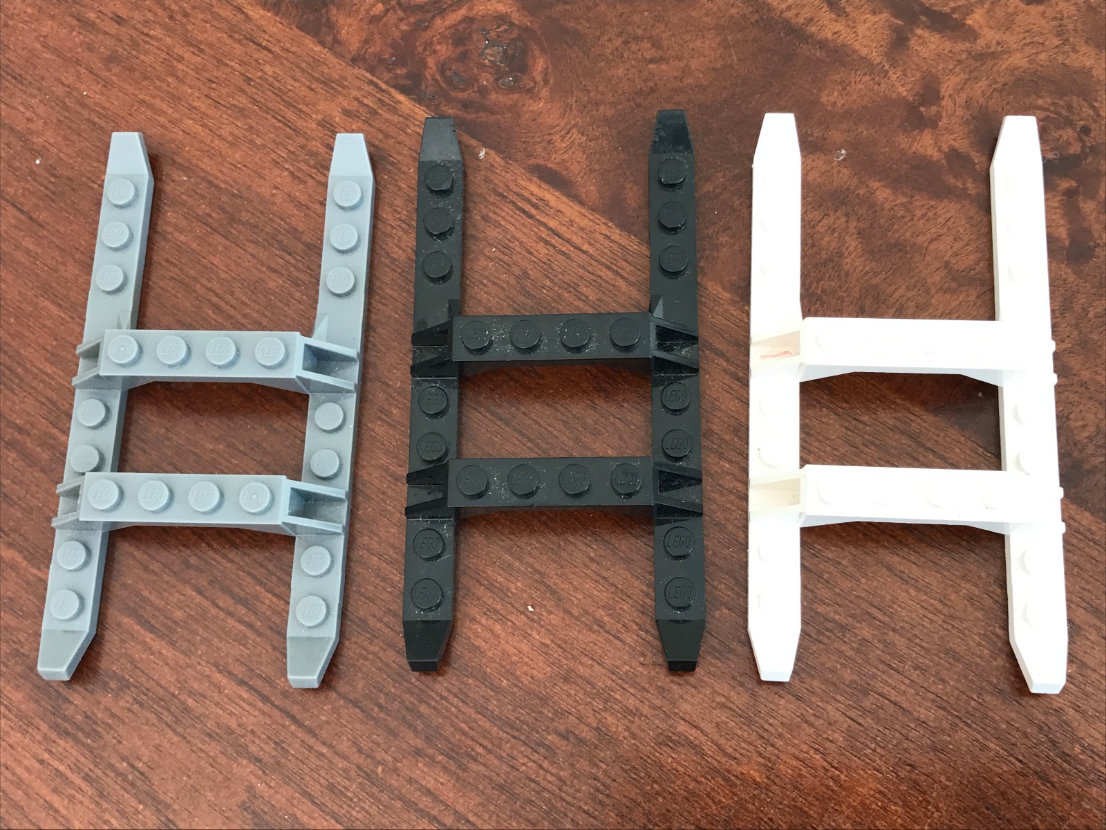 3x Lego Helicopter Landing skid Base Plate Sled Rails 30248 Grey Black ...