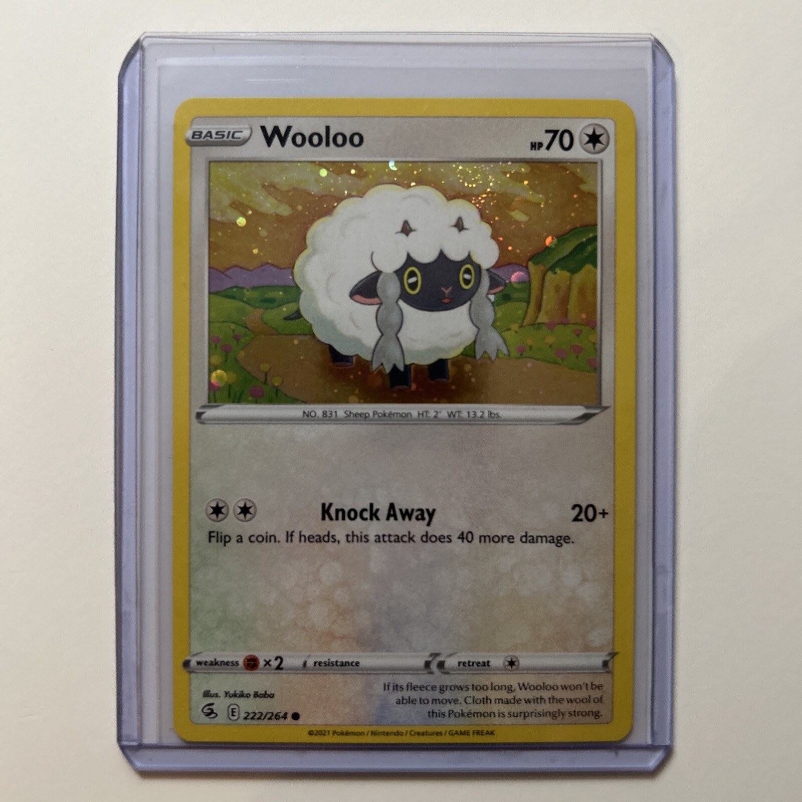 Wooloo 222/264 Fusion Strike Holo Swirl Common Pokémon Card 2021 Near ...