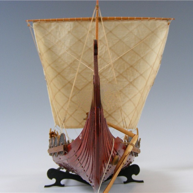 1:50 Viking Ship Wooden Scale Sailing Boat Wood Scale Ship Assembly ...