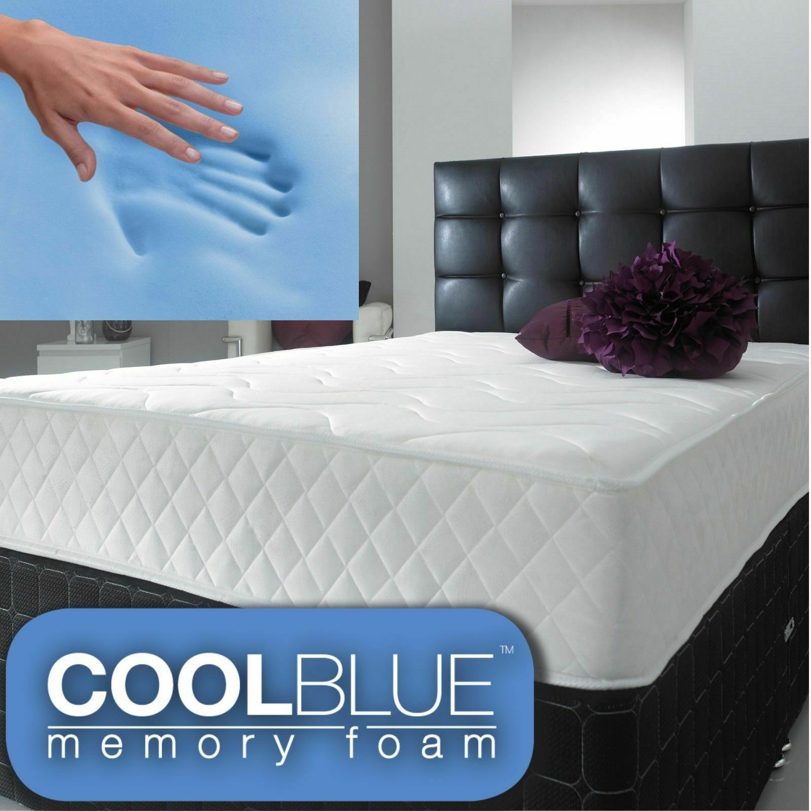 Open Coil Memory Foam Cool Blue Mattress Single Small Double King Size ...