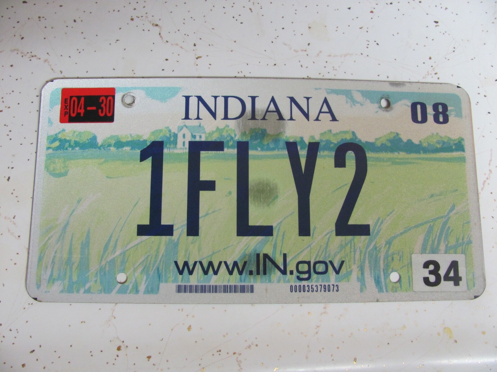 2007 INDIANA LICENSE PLATE original paint FREE SHIPPING vanity plate ...