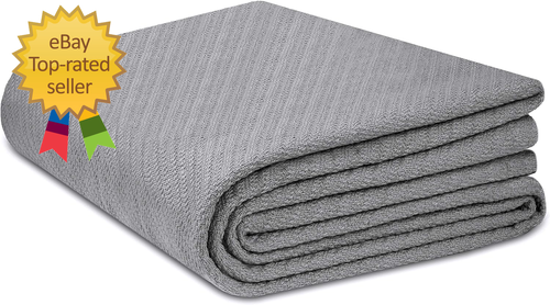 Soft Cotton Thermal Blanket - Plush Herringbone Twill - All Season ...