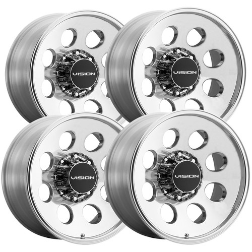 (Set of 4) Vision 56 Midway 18x9 8x6.5" +12mm Polished Wheels Rims 18 ...