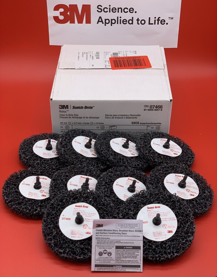 10 3M 07466 Scotch-Brite Roloc Clean and Strip Disc 4" x 1/2" 7466 ...
