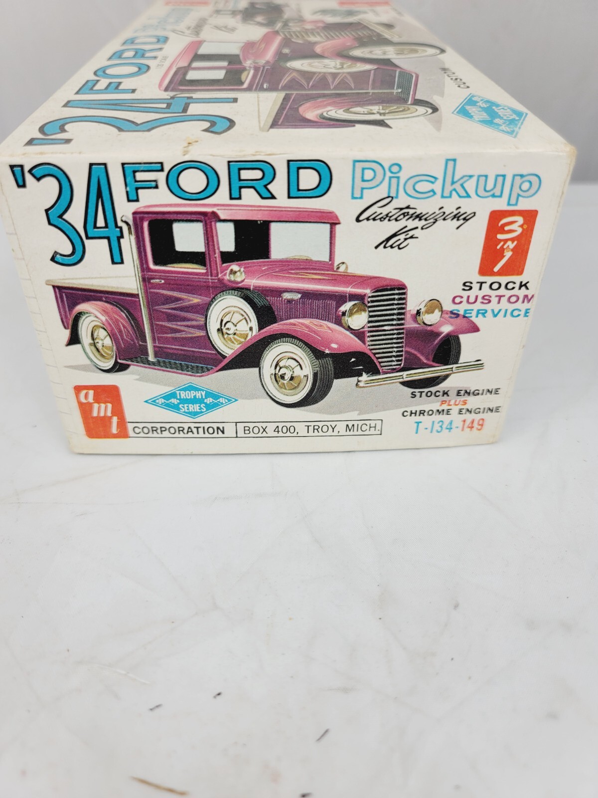 Vintage AMT Trophy Series 34 Ford Pickup 3 in 1 Plastic Model Kit Built ...