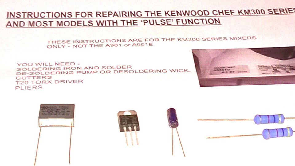 Kenwood Chef Mixer Pulse Speed Control Module Repair Kit & Instructions ...