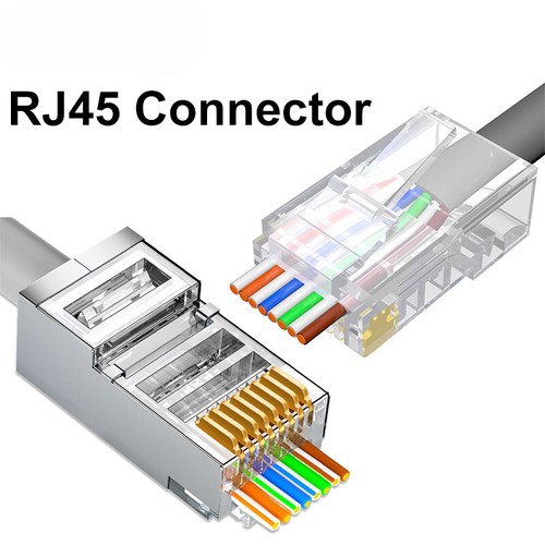 Pass Through RJ45 Modular Plug Network Connectors Crimp End for ...