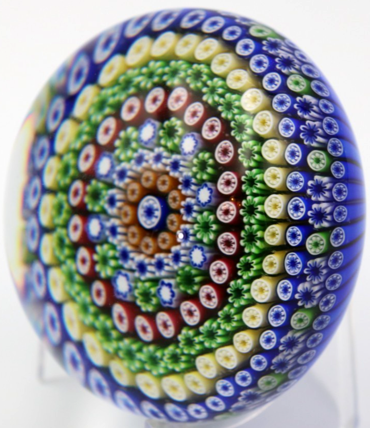 Beautiful BACCARAT Concentric NINE Ring Millefiori Art Glass Crystal ...