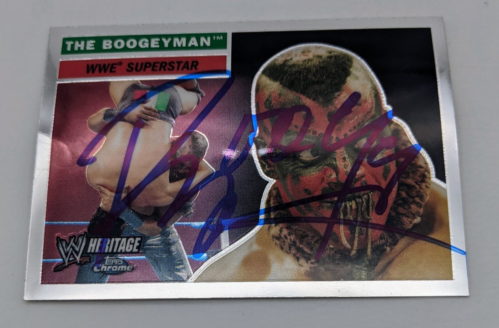 The Boogeyman Autograph Hand-Signed Topps Chrome WWE Heritage Card ECW ...