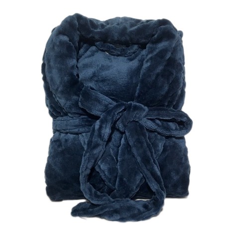 Wayland Square Ultra Soft Luxury Bathrobe One Size Fits Most Blue ...