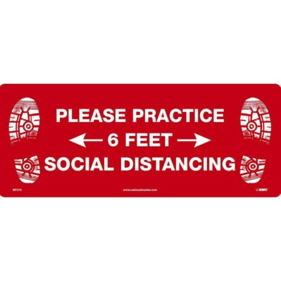 Please Practice Social Distancing Floor Sign | eBay