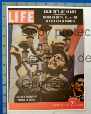 LIFE MAGAZINE FIDEL CASTRO cover document clipping illustration | eBay