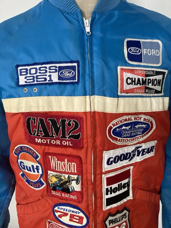 Custom Made NHRA Multi Patched Drag Racing Jacket. NHRA DRAG RACING ...