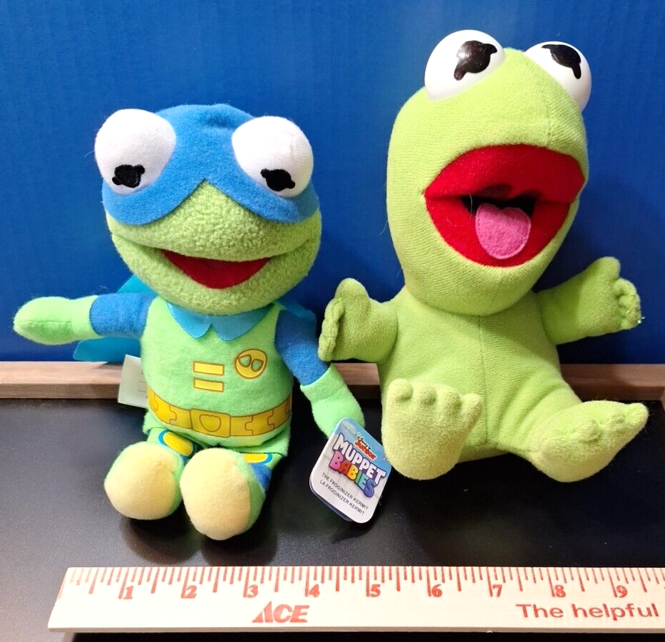 VTG 1987 6" Kermit Frog The Muppets & Super Hero Kermit Stuffed Animal ...