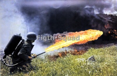 WW2 Picture Photo German Soldier fires the Flamethrower 8312 | eBay