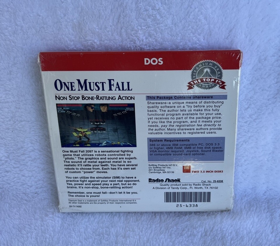 One Must Fall 2097 DOS NIB Sealed Rare Vintage Titanium Seal Softkey ...