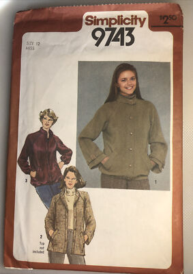 Simplicity Sewing Pattern 9743 Unlined Jacket Size 12 Uncut Factory ...