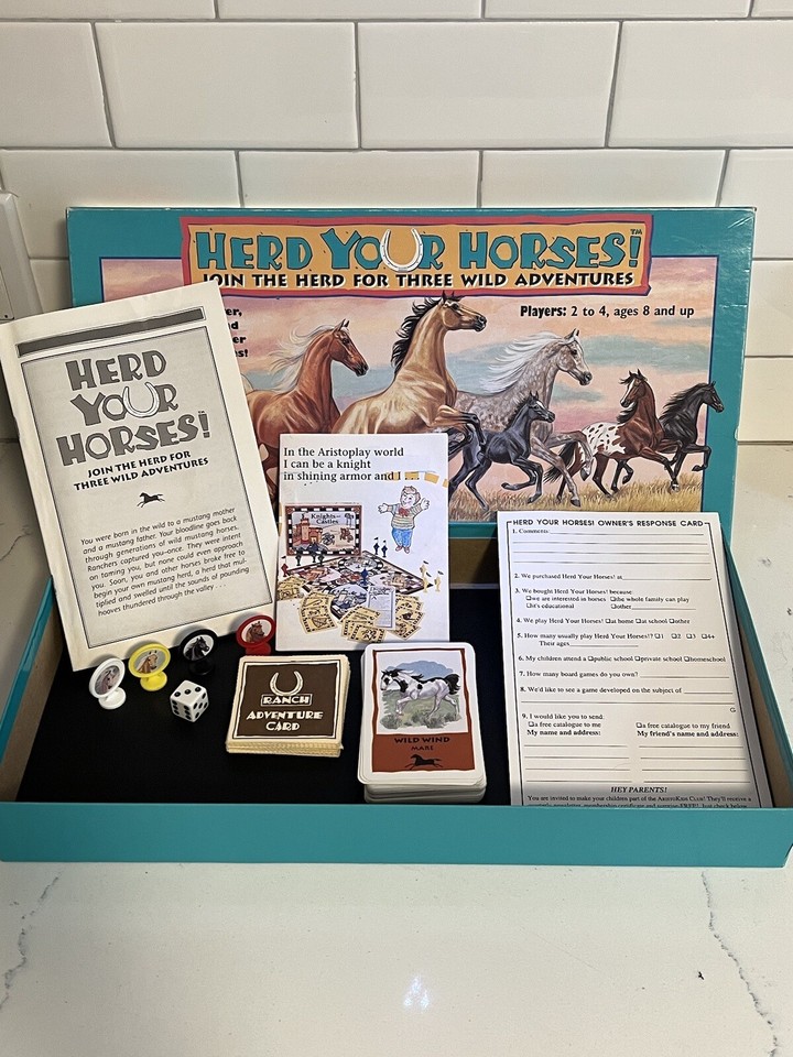 Vintage 1993-Herd Your Horses Board Game | Aristoplay | Horse Themed ...