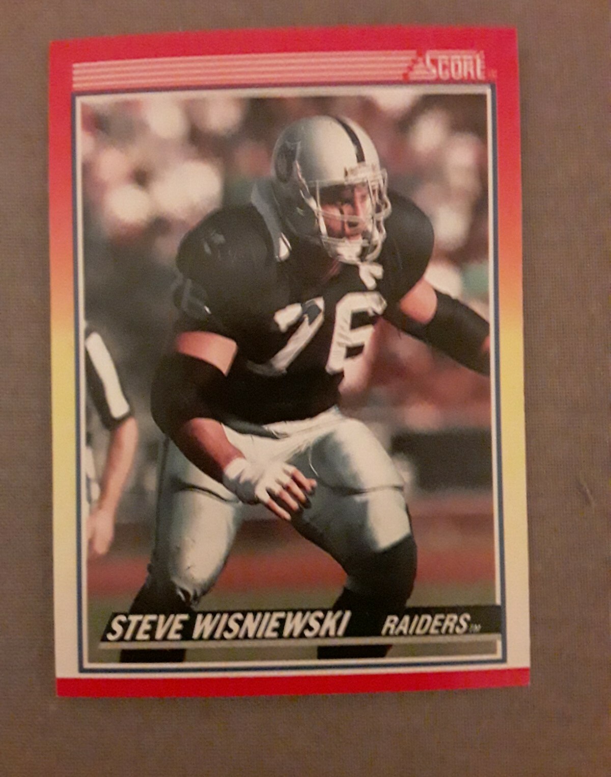 1990 Score STEVE WISNIEWSKI Football Card #263. LOS ANGELES RAIDERS ...