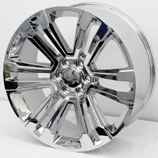 22" Chrome 2017 GMC Split Spoke Style Wheels 22x9 6x139.7 24 Chevy ...