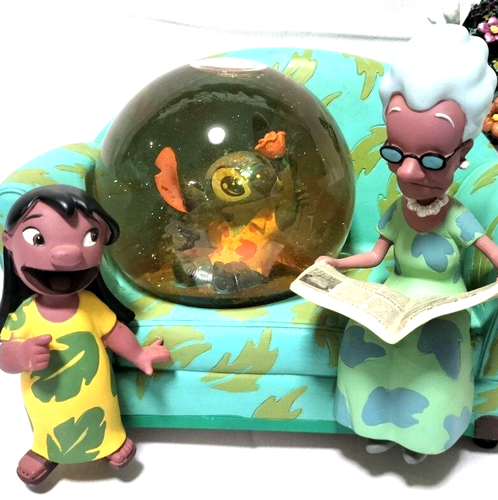 Lilo and Stitch Sofa Aloha Snow Globe Music Box Figure Disney Used | eBay