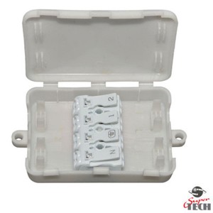 4 PIN SCREWLESS JUNCTION BOX 2A-24A/240V TERMINAL BLOCK INLINE WIRE ...