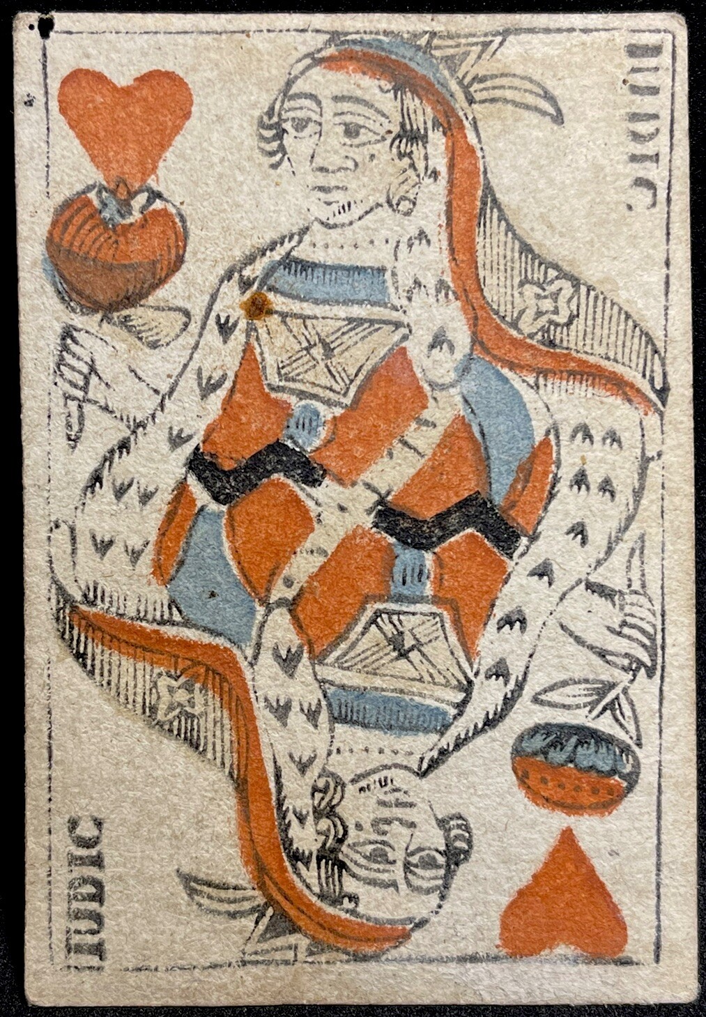 Earliest Two-Way Court Example Historic Playing Cards Woodblock Painted ...