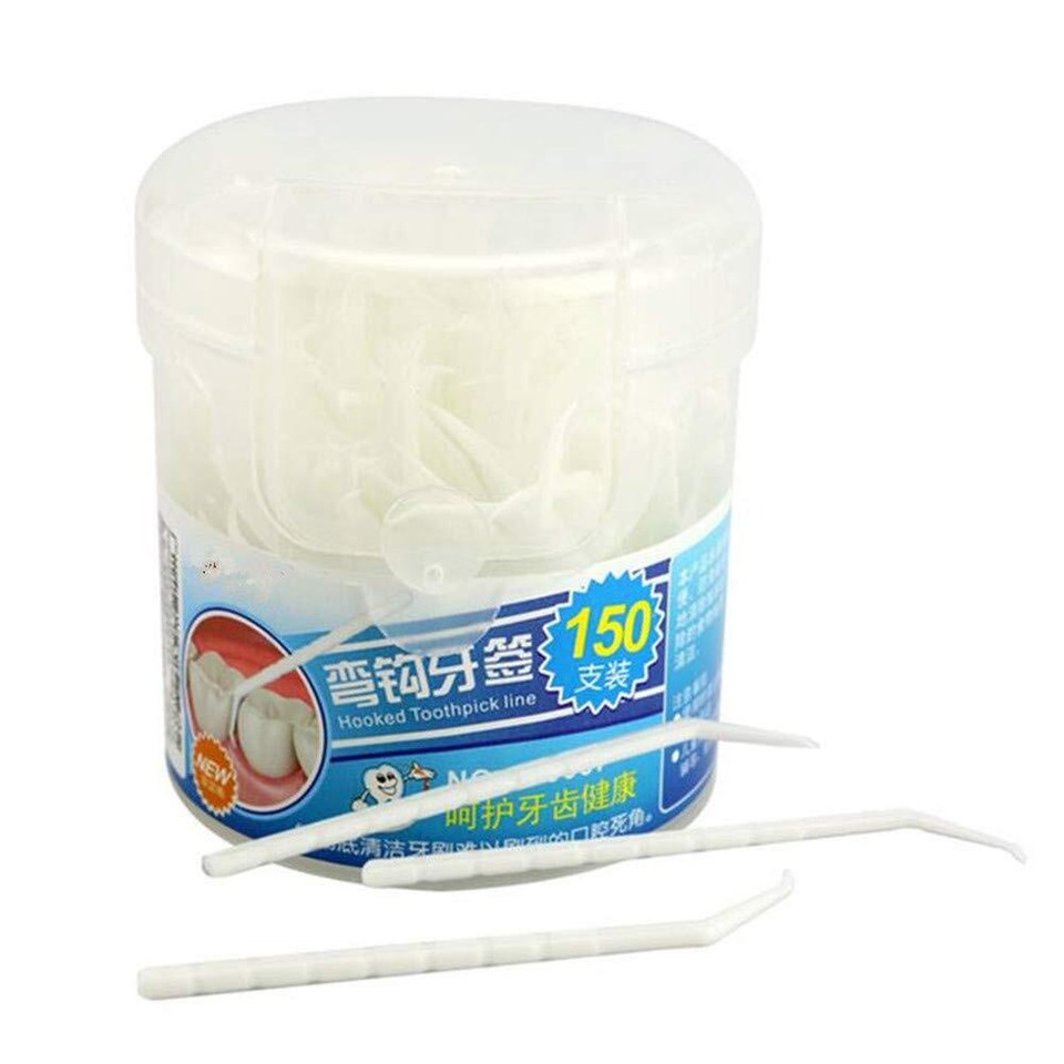 Plastic Household Teeth Cleaning Tool Curved Hook Toothpicks White ...