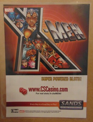 XMEN Wolverine MARVEL COMIC Casino SLOT MACHINE Original Print Ad ...