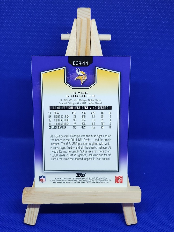 2011 Bowman Chrome Kyle Rudolph Gold Rookie Card Vikings | eBay