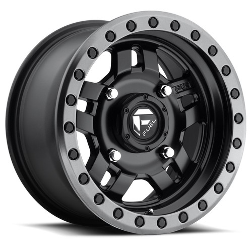14x7 Fuel D557 Anza UTV 4x137 38 Matte Black GunMetal Ring Wheels Rims ...
