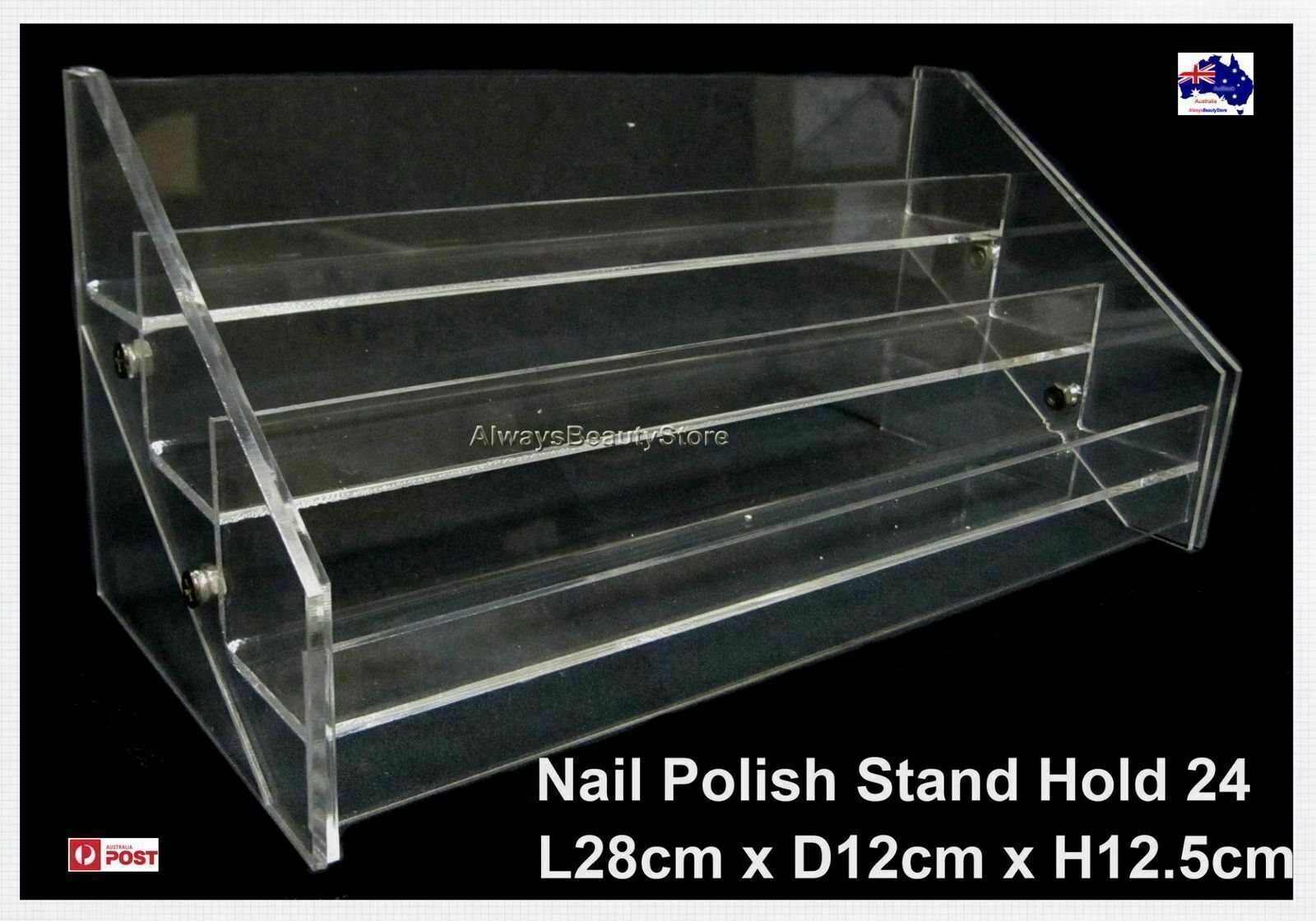 Gel Nail Polish Stand 3 Tier Hold 24-27 Clear Acrylic Rack Fit OPI ...