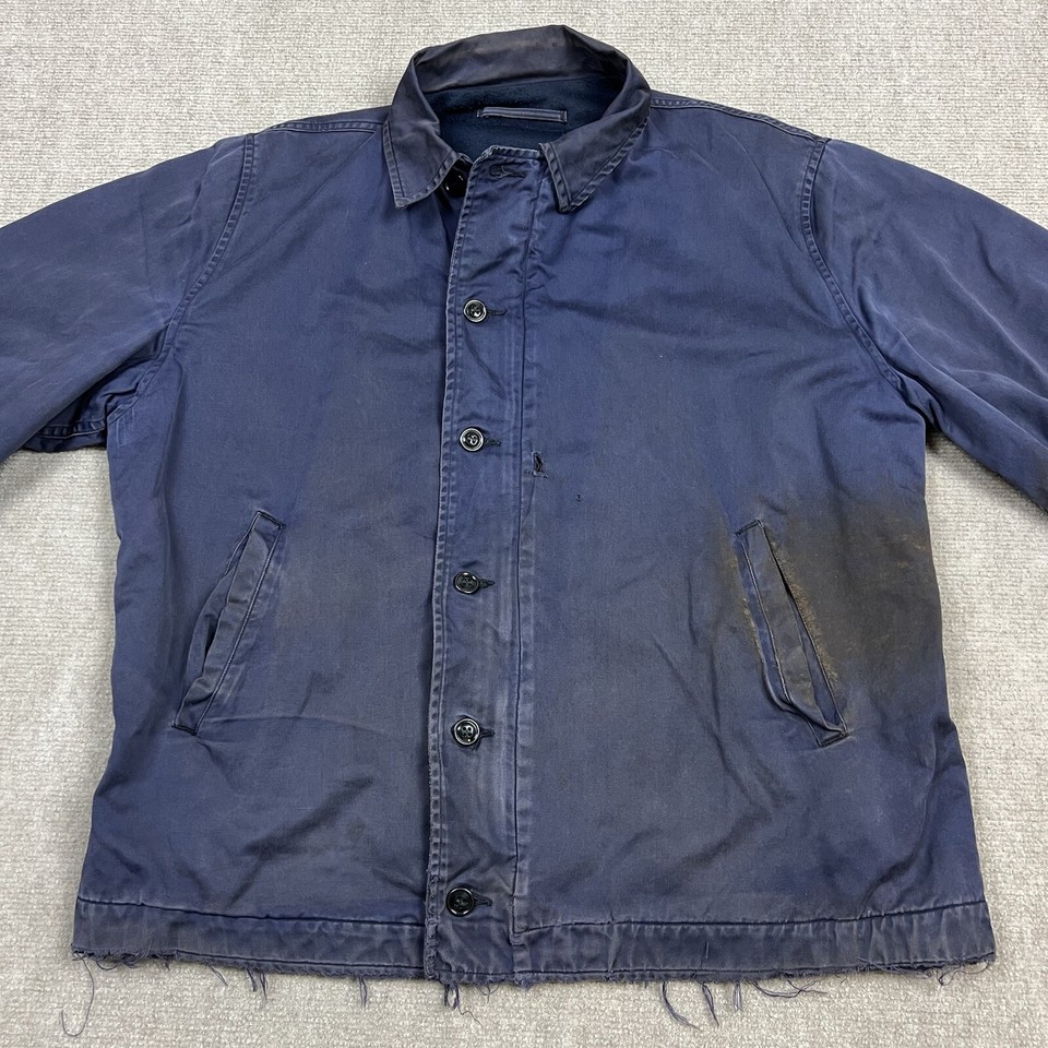 Vintage 60s US Navy N4 Utility Deck Jacket Mens XL Military Vietnam USN ...