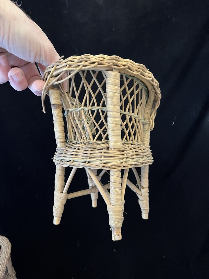 Antique Victorian Set WICKER Doll or Teddy Bear Furniture, from the ...