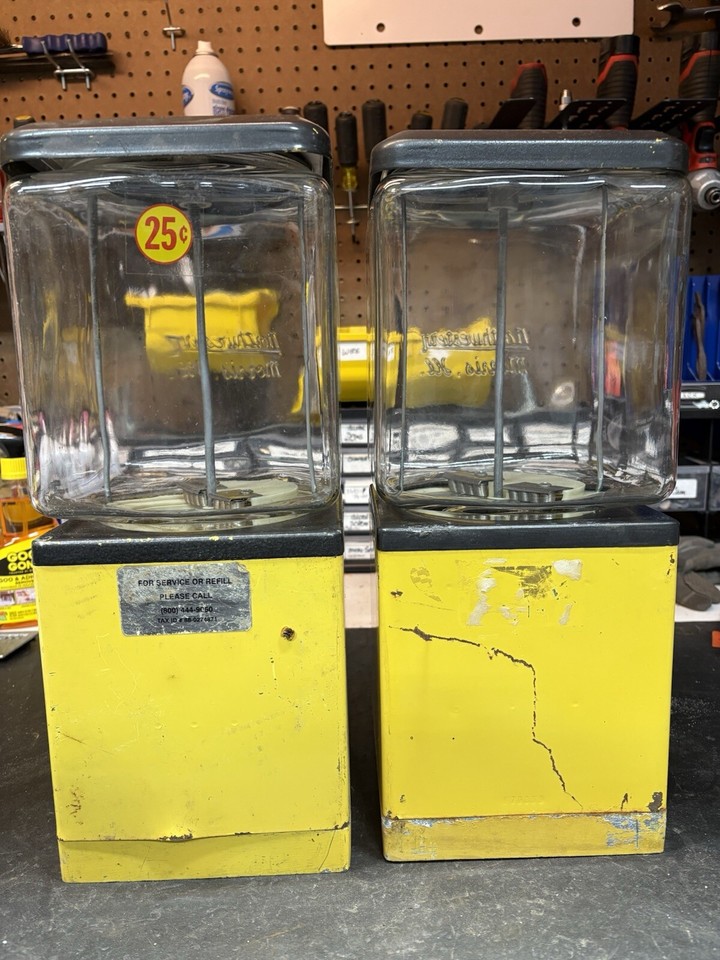 Vintage Yellow Folz Glass Northwestern Model 60 Gumball Candy Nut ...