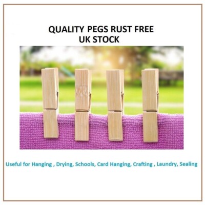 RUST FREE Wooden clothes pegs Strong Wind proof Quality washing line ...