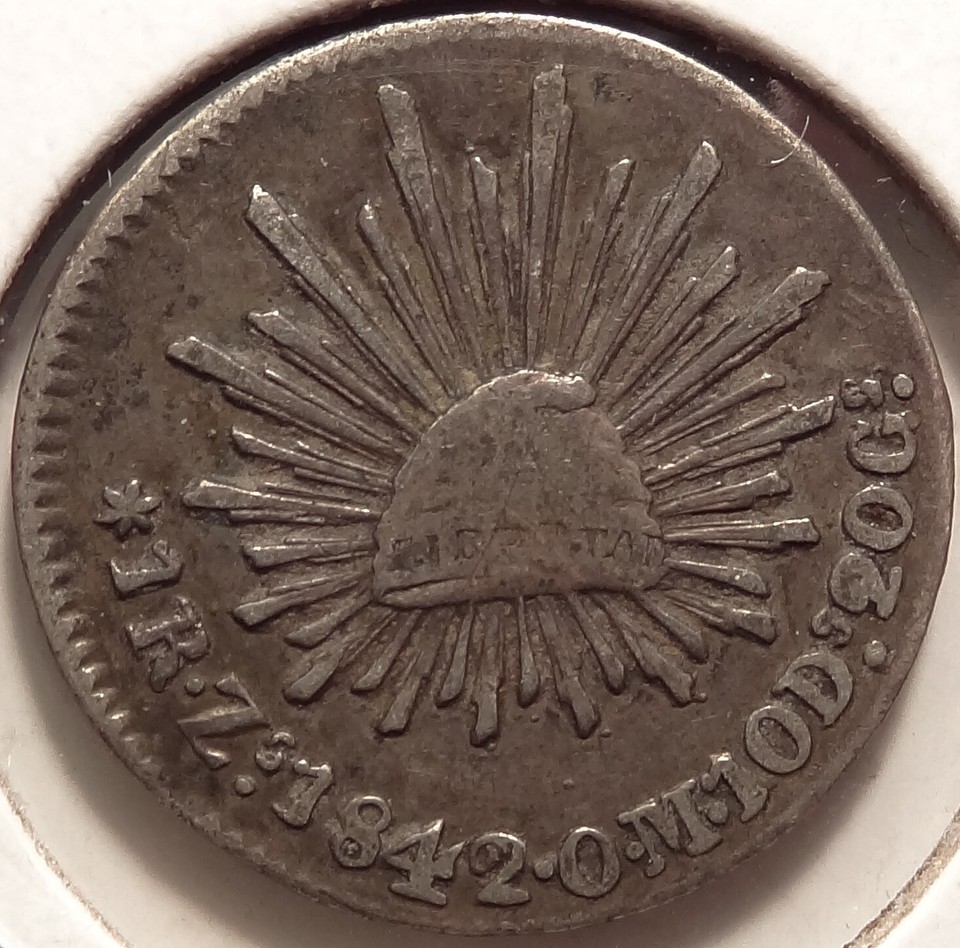 Mexico (Republic) - 1 Real Silver Coin 1842 Zs OM | eBay