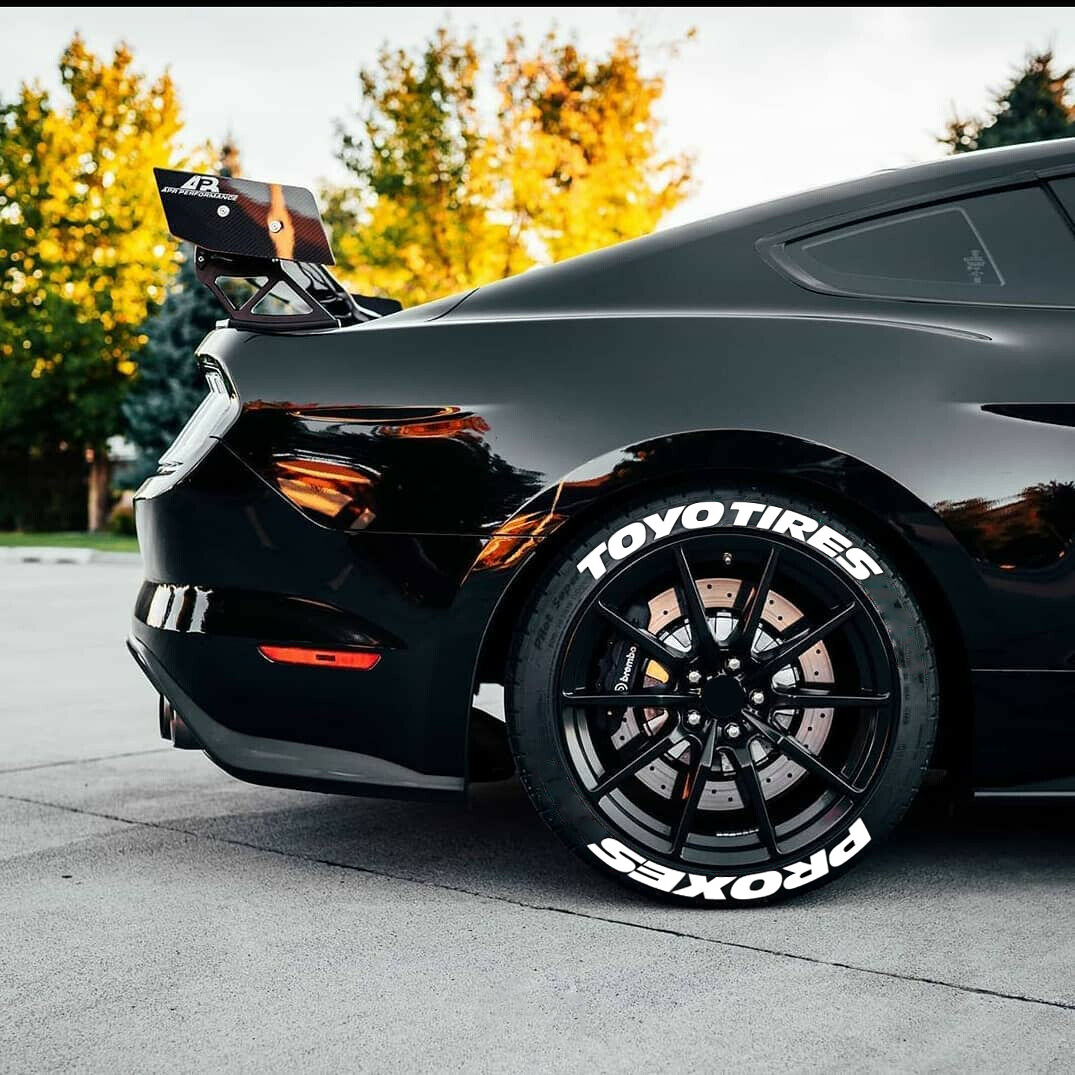 White TOYO TIRES PROXES Sticker Tire Lettering Rubber 1.38'' 15''-24 ...