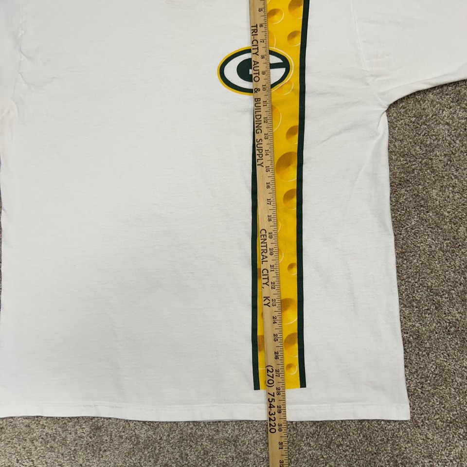 Vintage Green Bay Packers Tshirt Pro Player Men Siz XL White Cheese 90s ...