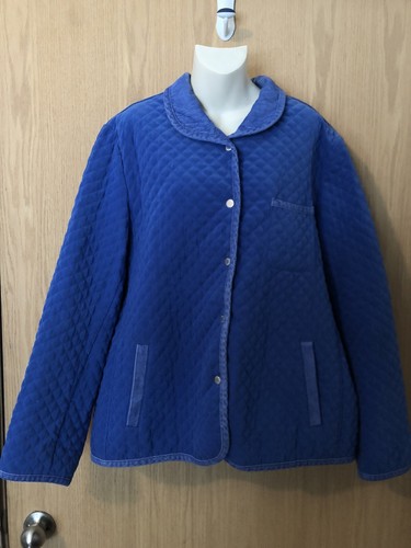 TALBOTS Cobalt Blue Quilted Barn Jacket Size XL - Gem