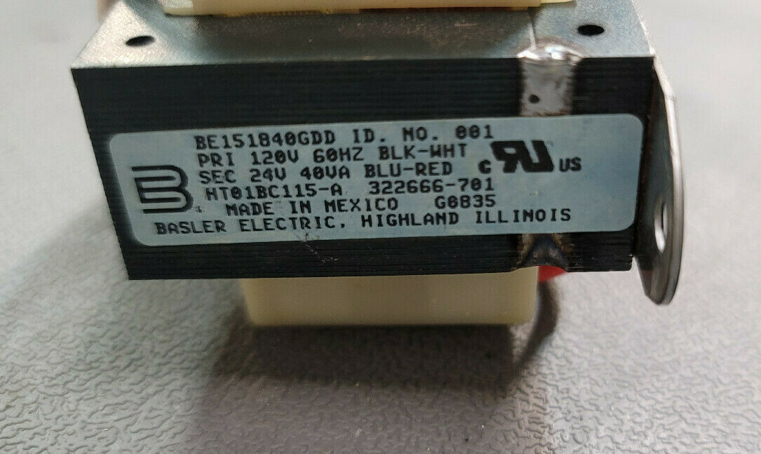 Basler Electric HT01BC115-A Furnace Transformer BE151840GDD 322666-701 ...