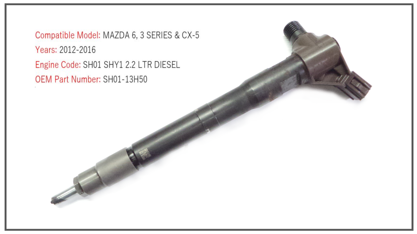 GENUINE MAZDA 6 3 SERIES & CX-5 2.2 12-16 SH01-13H50 FUEL INJECTOR SH01 ...