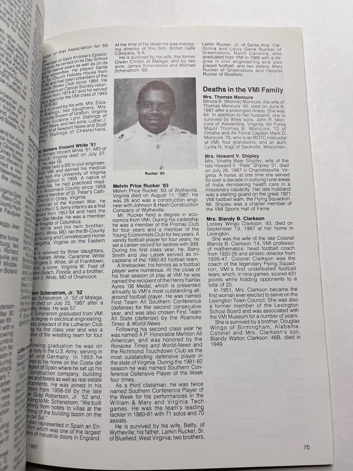 Virginia Military Institute VMI Alumni Review Fall 1987 Book Yearbook ...