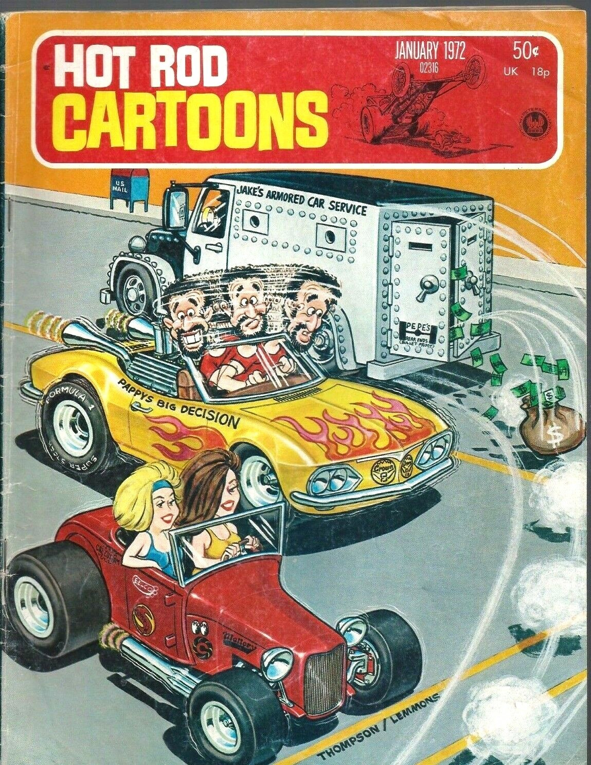 HOT ROD CARTOONS Magazine January 1972 RARE Peterson Publishing HOT ROD ...