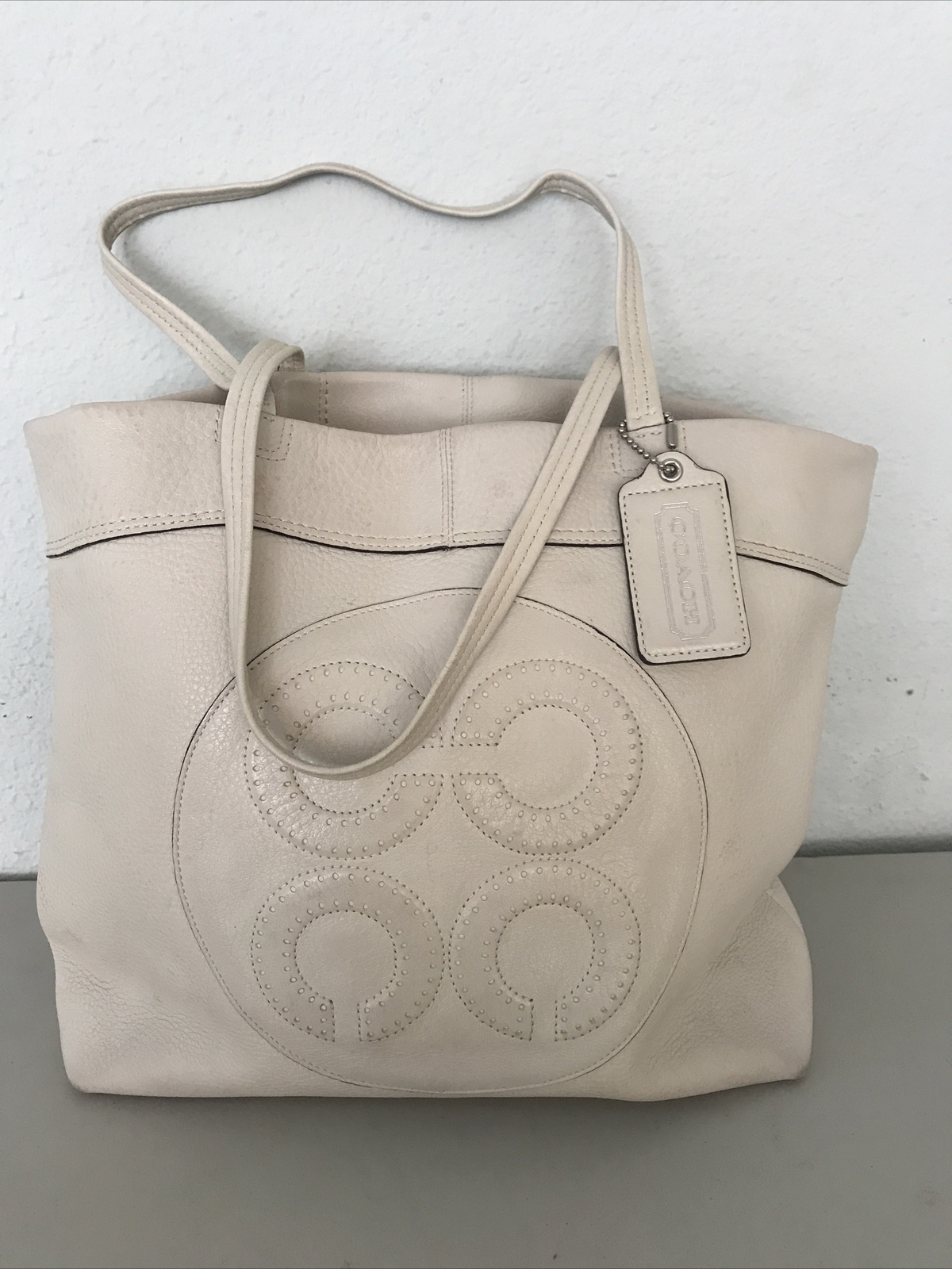 Coach Ivory Pebble Leather Shoulder bag - Gem