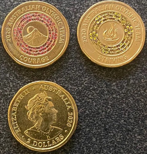 💵2x Rare 2020 $2 Dollar Color Coin Australian Mint Sport Team Limit ...