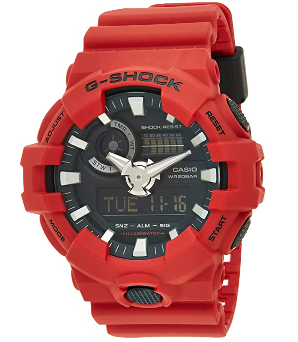 G-Shock Quartz Red Rubber Shock Resistant Casio Men's Watch GA-700-4ACR ...