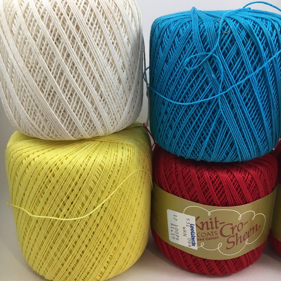 Mixed Lot Vtg J&P Coats Mercerized Cotton Knit-Cro Sheen Crochet Thread ...